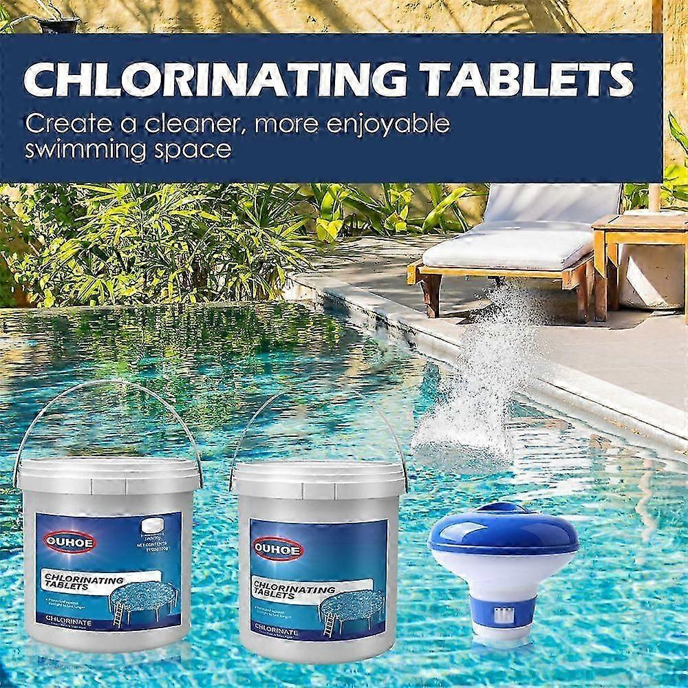 300pcs Chlorine Tablets Cleaning Tablet Chemical Floating Swimming Pool ...