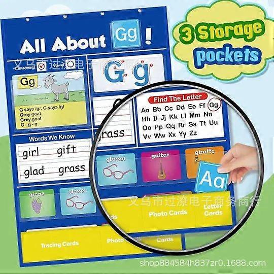 Alphabet Learning Pocket Chart, Standard Pocket Chart for Classroom ...