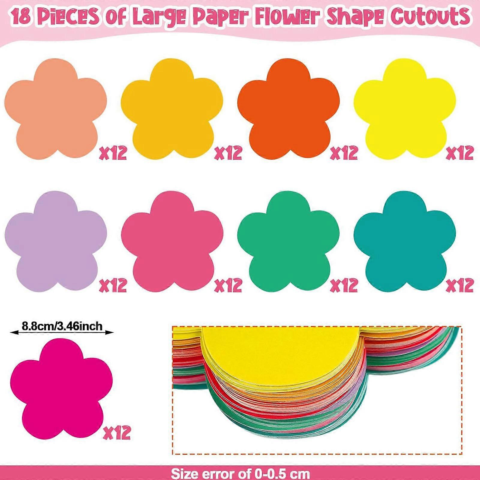 108 Pcs Butterfly Cutouts Spring Flowers Cutouts Round Cutouts for DIY ...
