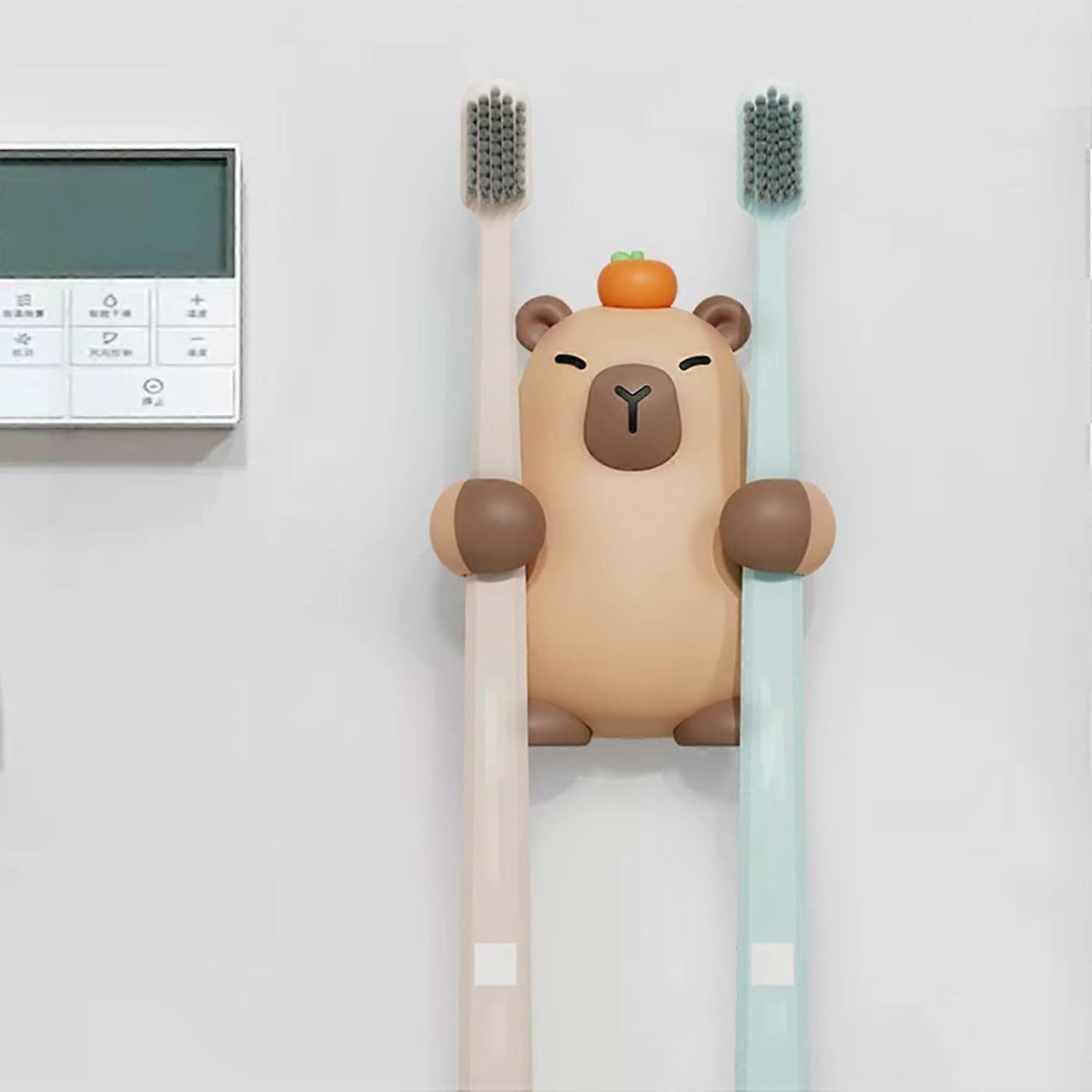 Wall Mounted Toothbrush Holder Capybara Style Toothbrush Storage ...
