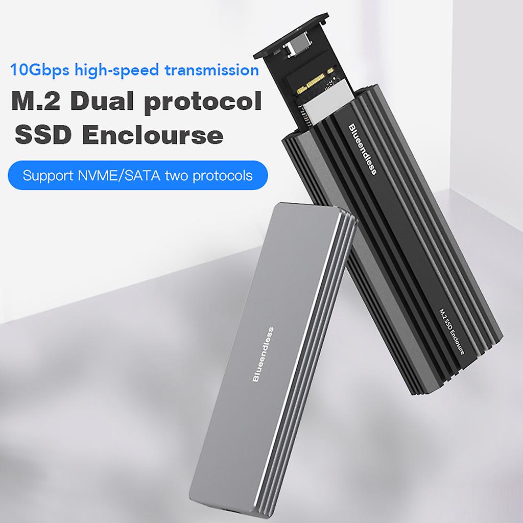 Blueendless Nvme/Sata for M.2 SSD Enclosure USB3.1 Type-C Gen2 10Gbps ...