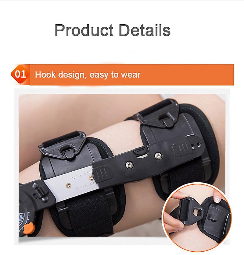 Knee Joint Fixation Bracket Adjustable Hinged Knee Patella Brace Injury ...