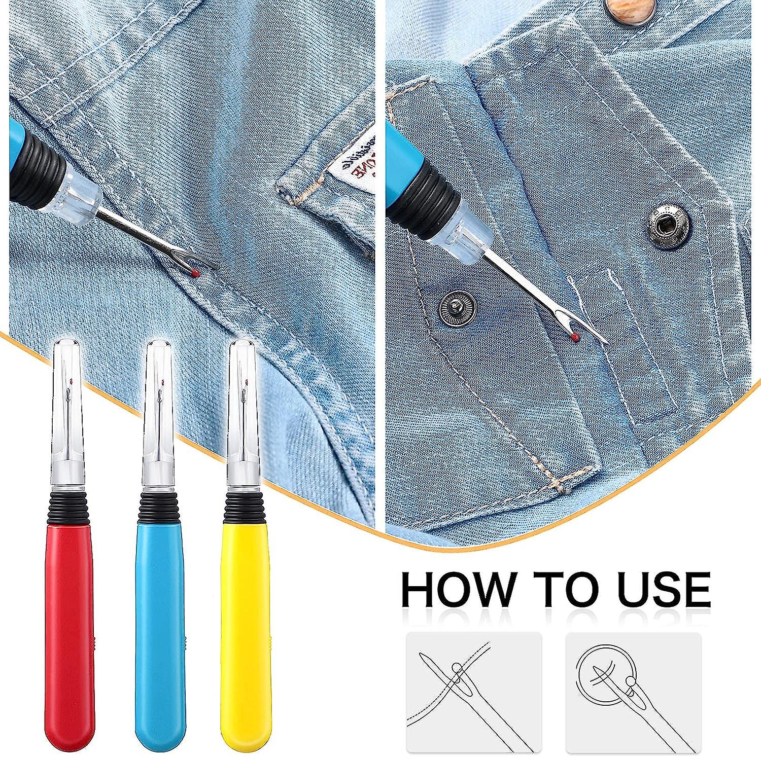 3 Pieces Seam Ripper Tools With Light, Stitch Removal Tool Sewing ...