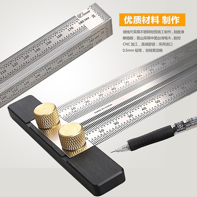 High-precision Scale Ruler T-type Hole Ruler Stainless Steel ...