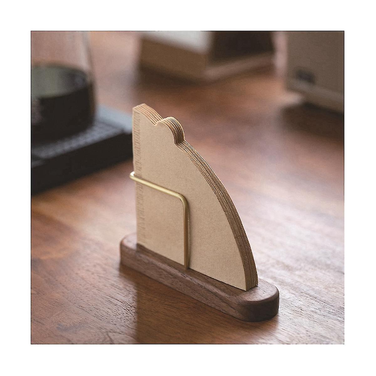Solid Wood Coffee Filter Paper Storage Box Wooden Dustproof Bracket ...