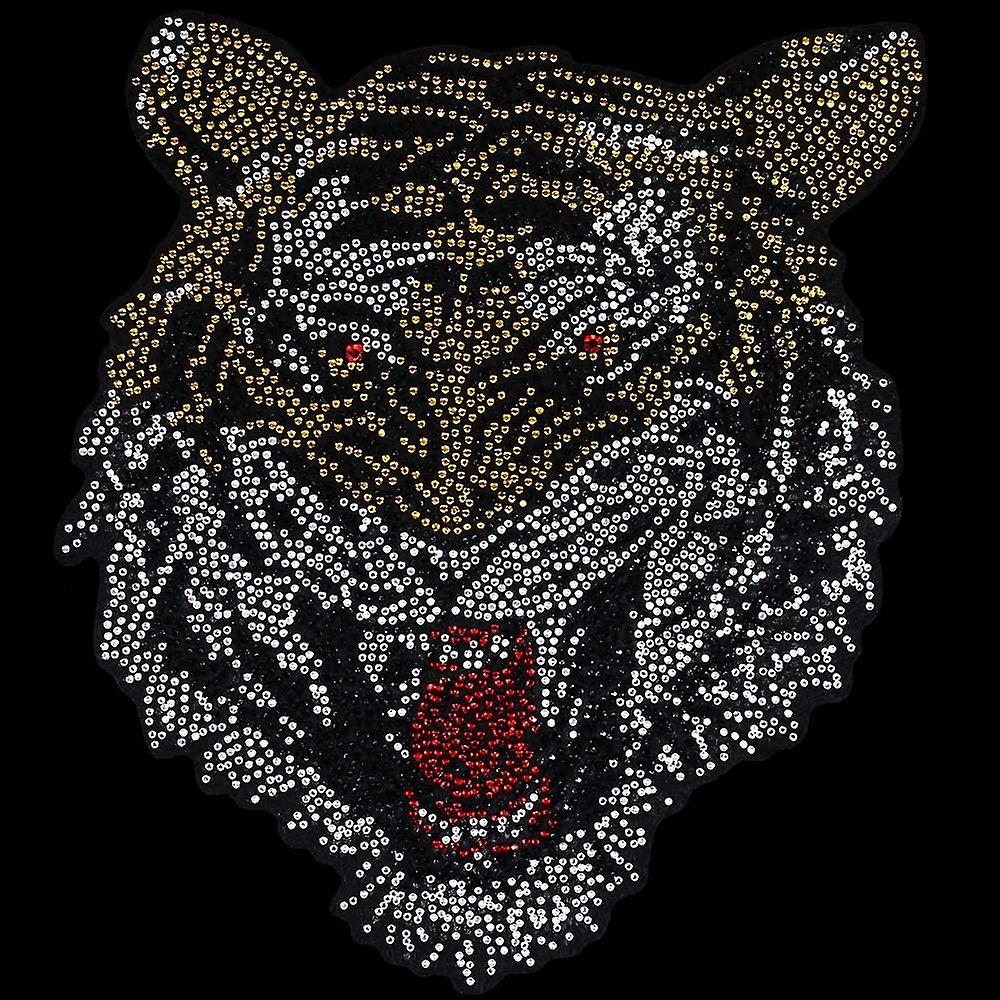 Tiger Head Hot Fix Rhinestones Transfers Motif Diamond Iron on Transfer ...