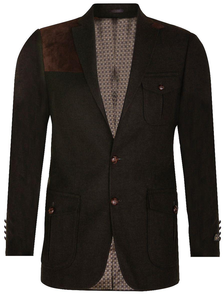 Mens Olive Wool Tweed Shooting Jacket Hunting Blazer | Fruugo US