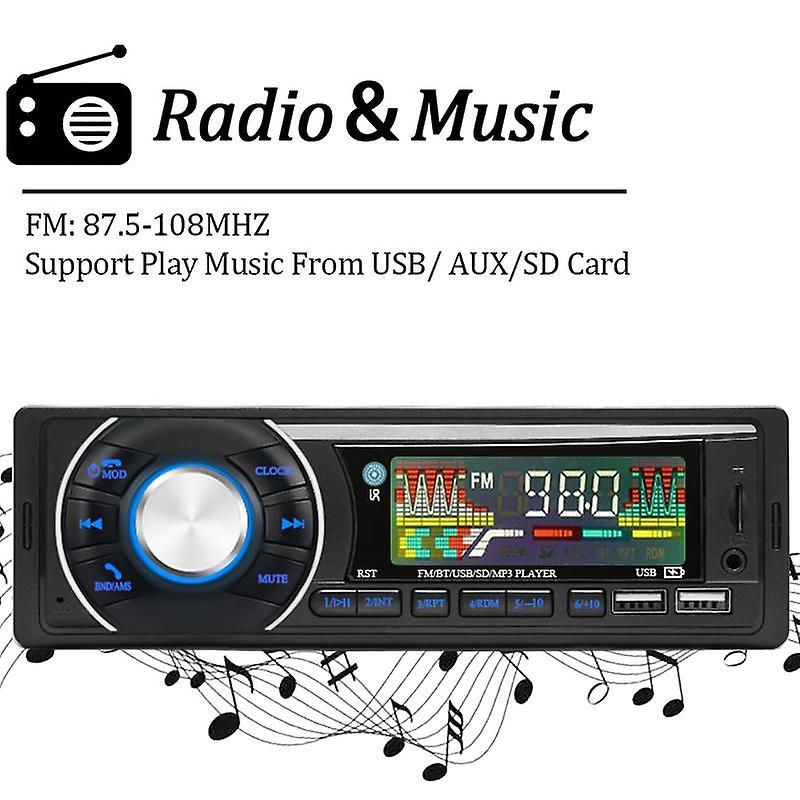 Hippcron Car Radio Stereo Receiver 1 DIN FM Bluetooth MP3 Audio Player Cellphone Handfree ...
