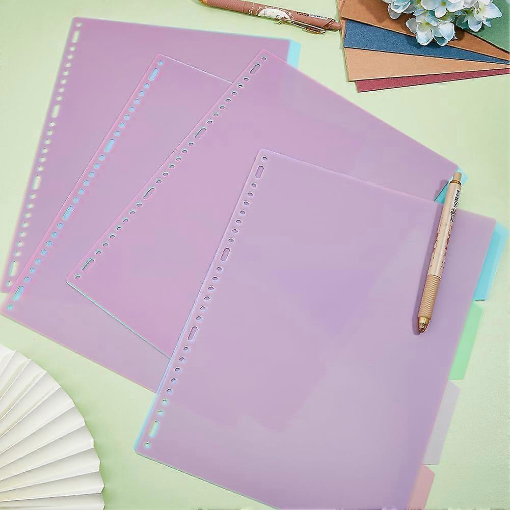 24 Sheets 4-Tab Binder Dividers A4 Plastic Blank Index Dividers Office ...