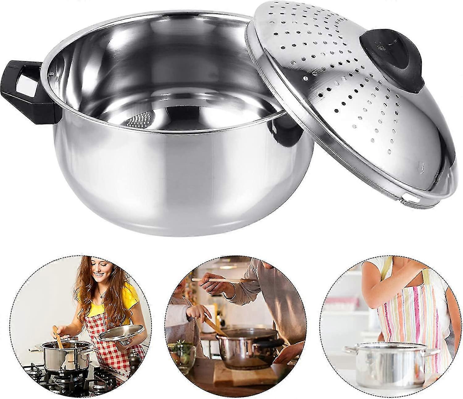 Stainless Steel Noodle Pot Strainer Insert Stock Pot Pasta Stock Pot ...