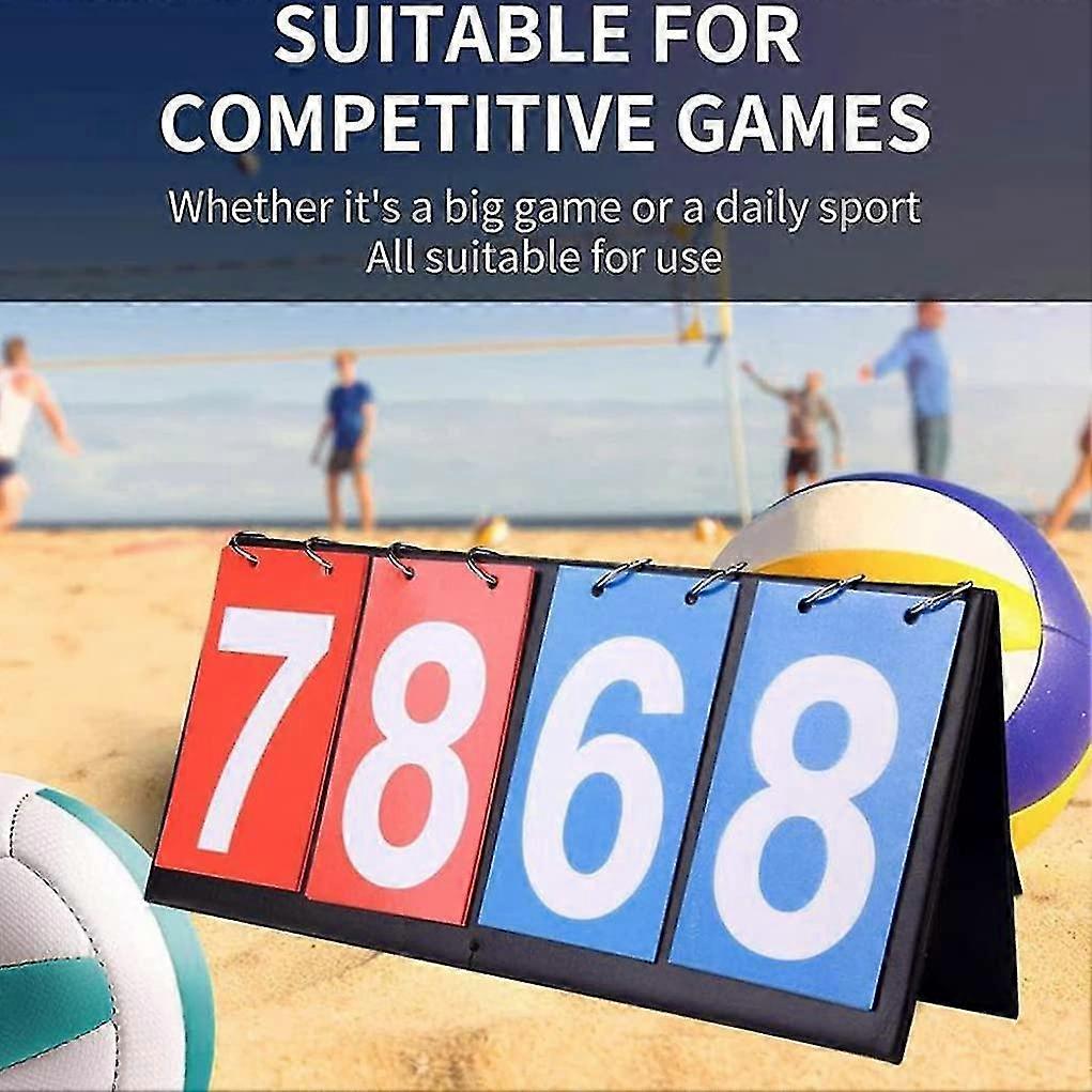 Portable Scoreboard, 4 Digit Portable Flip Number Scoreboard Sports ...