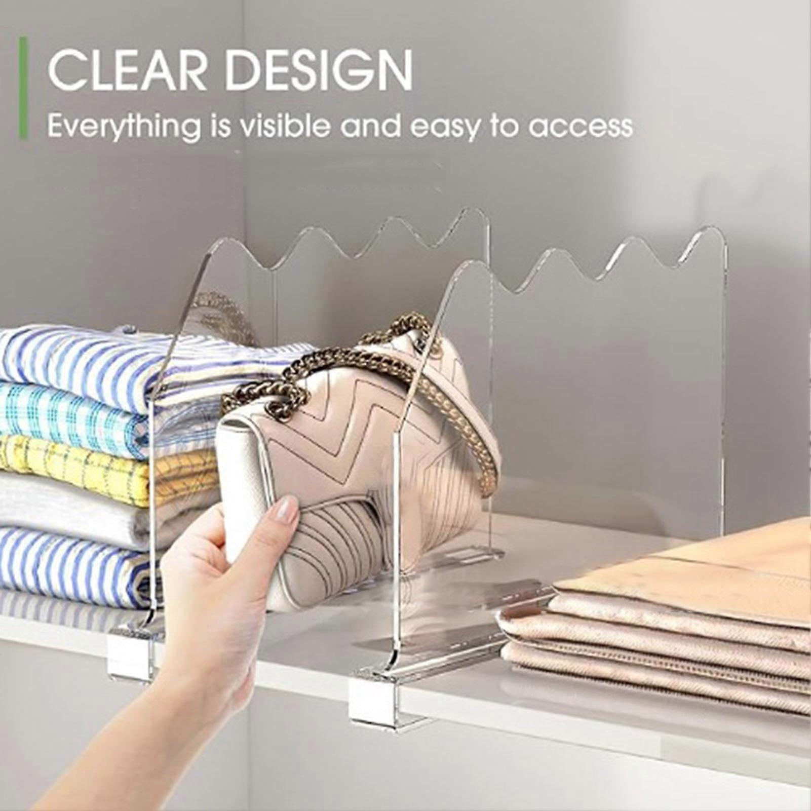 Fitted Shelf Divider Transparent Stable Closet Organization ...
