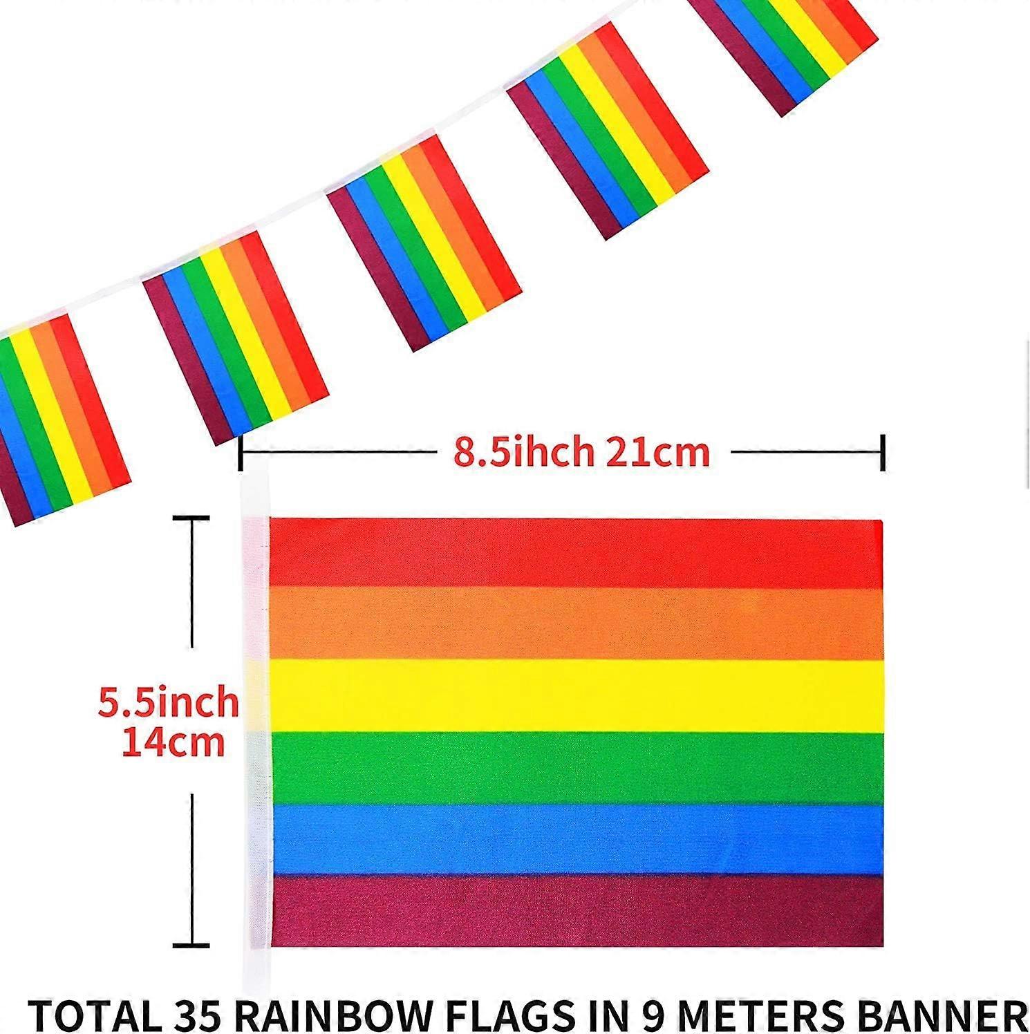 Gay Pride Flag Buntings,10m/33ft Rainbow Banner with 30 Flags for LGBT ...