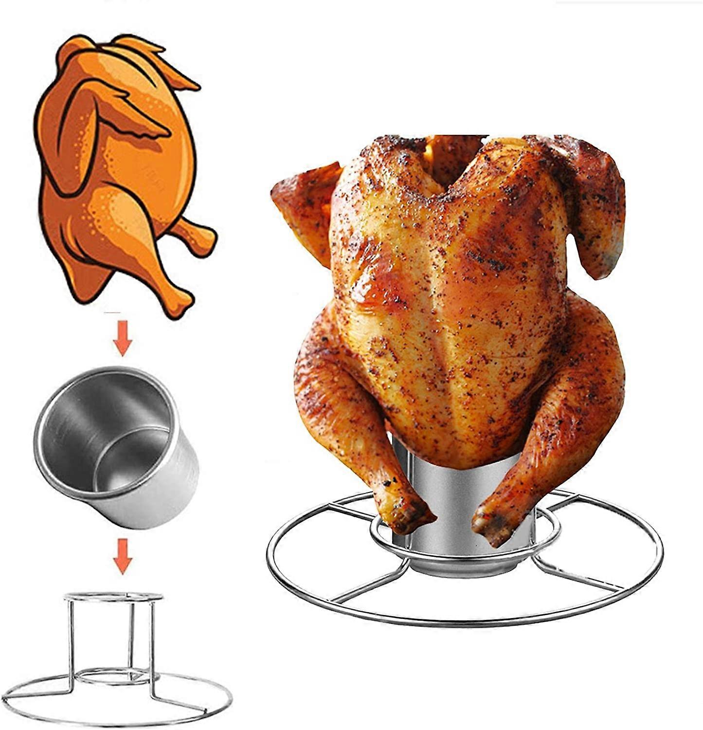 Set of 2 Beer Cans Chicken Rack Beer Can Chicken Rotisserie Rack ...