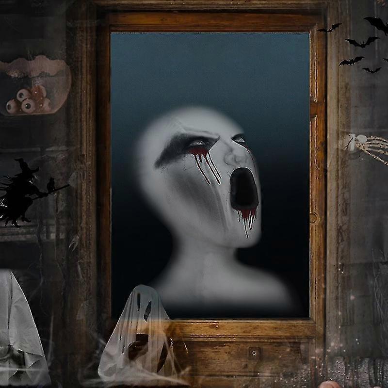 Halloween Ghost Window Stickers Horror Ghost Face Bathroom Glass Window ...