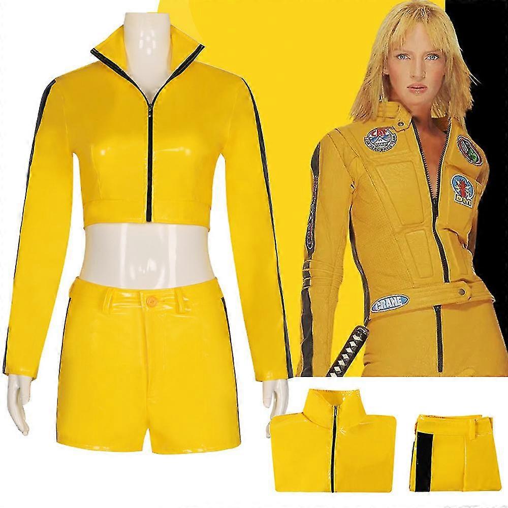 Kill Bill Vol.1 The Bride Costume Yellow Uniform Outfits For Women ...