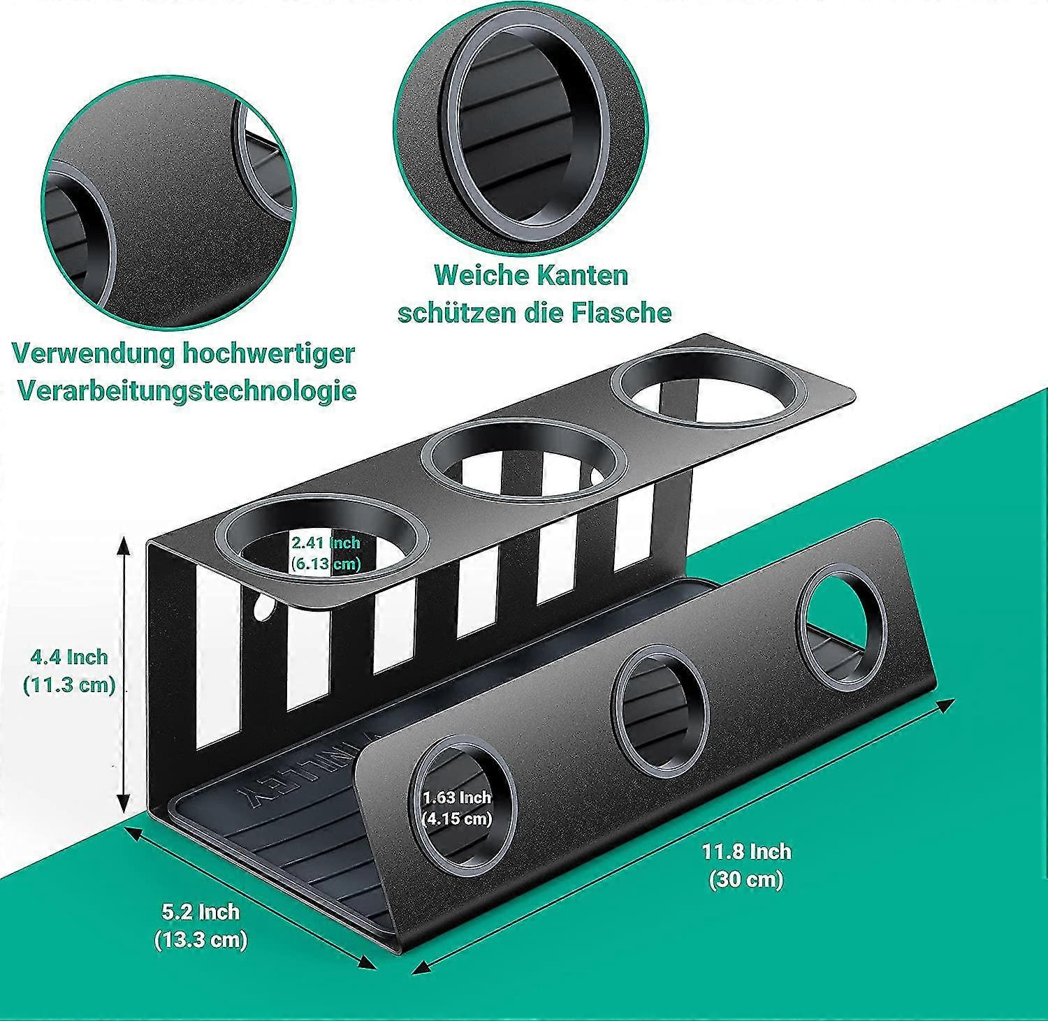 Bottle Holder, Triple Drip Holder With Removable Drip Tray And Lid ...