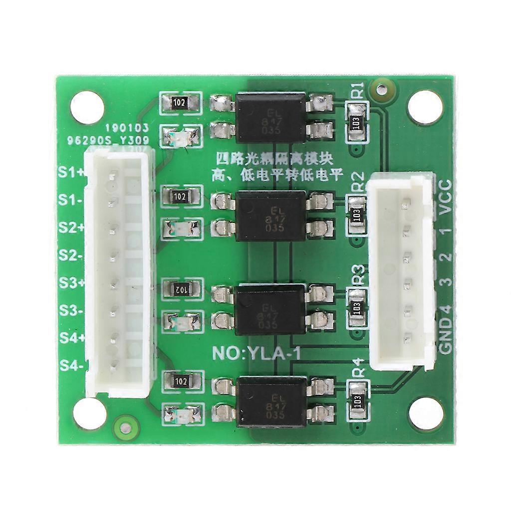 4 Channel 12V/24V to 5V Input High and Low Level Conversion Optocoupler ...