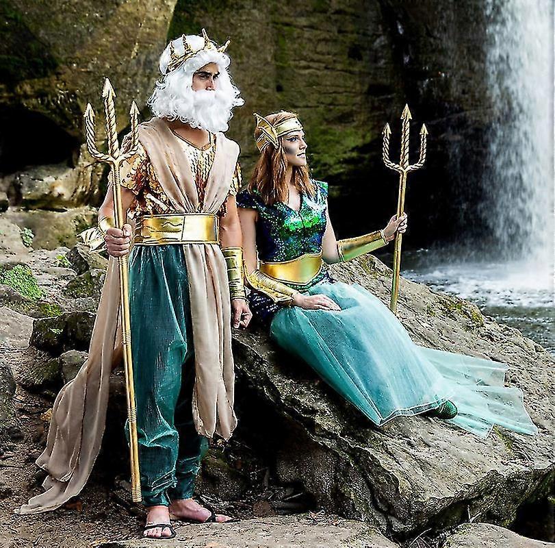 Ancient Greek Poseidon Cosplay Sea Siren Mermaid Queen Costume ...