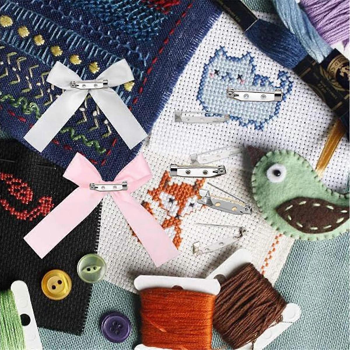 100 Pcs Brooch Pins,Secure Brooch Pin,Secure Back Clasp with Back Bar ...