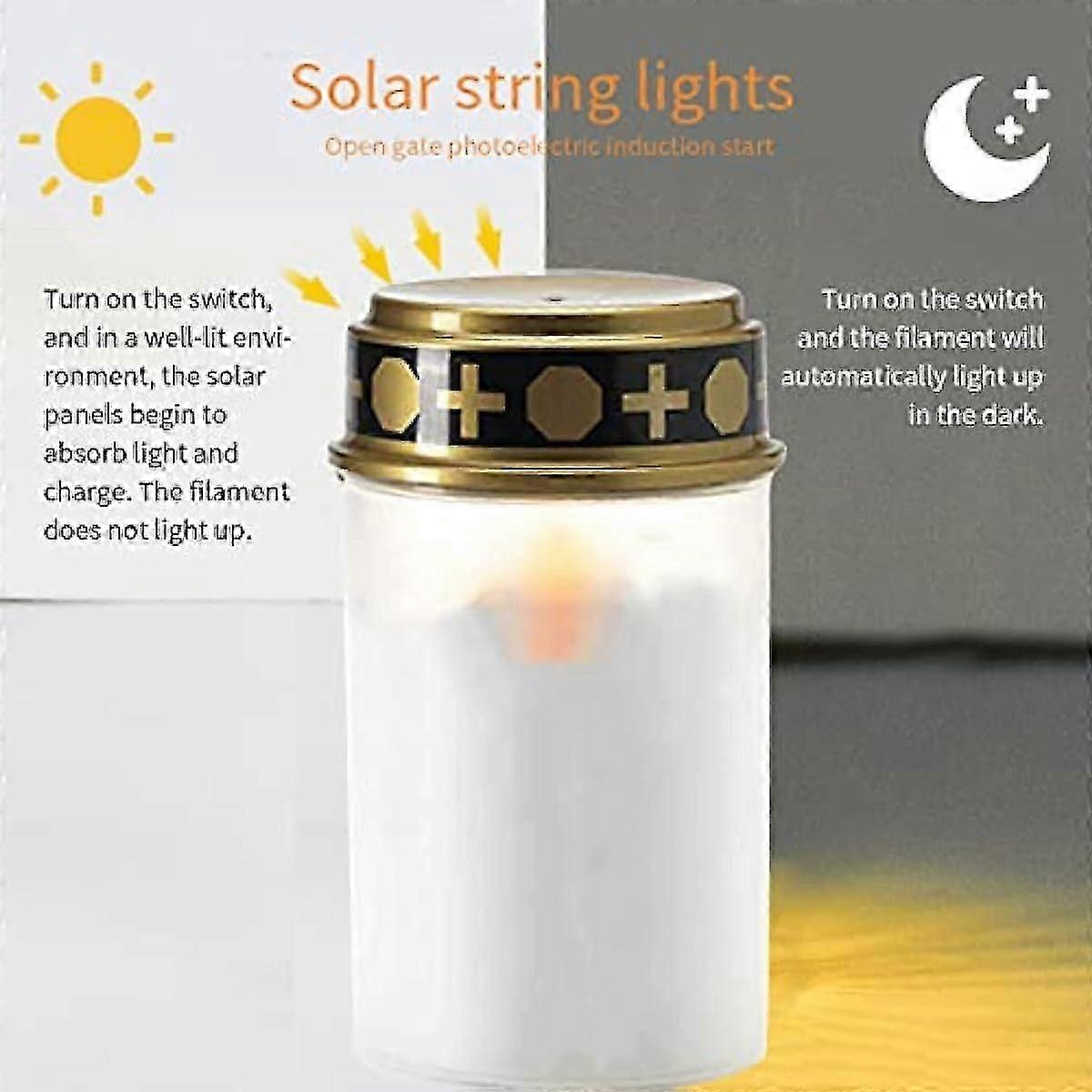 Led Grave Light Solar Lamp White With Solar Cell And Intelligent ...