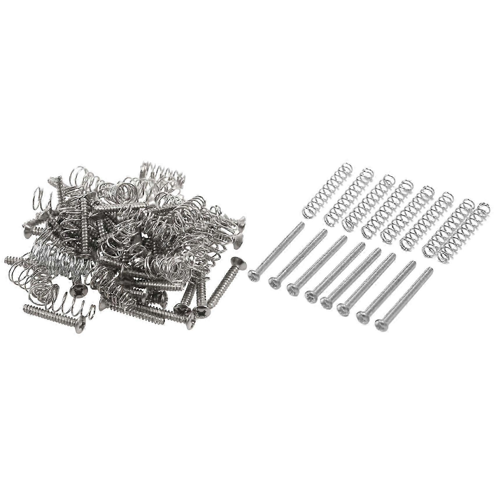 1 Set Chrome Single Coil Pickup Screws Adjust Height Springs & 8 Pcs M2 ...