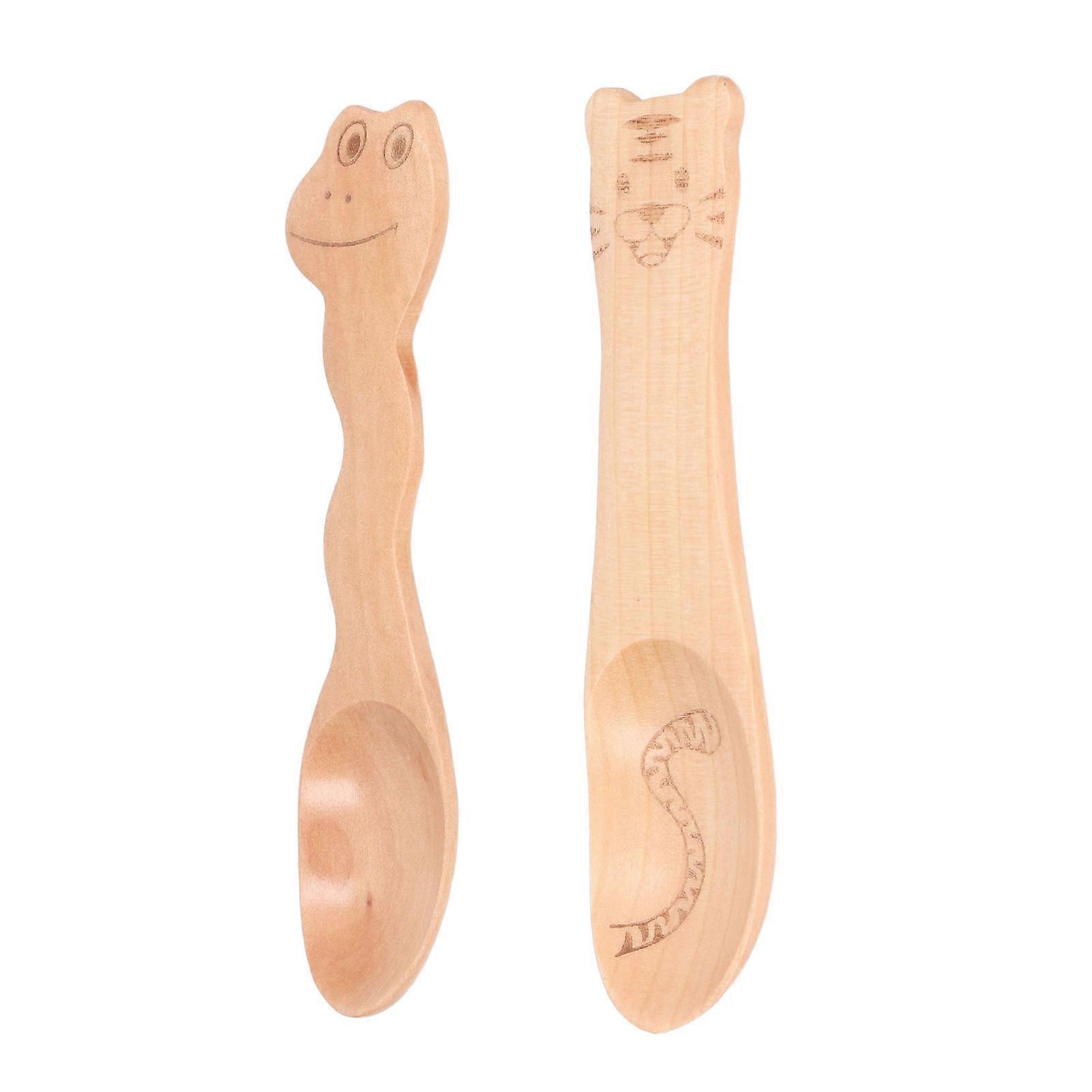 2pcs Soup Spoon, Tiger Snake Shaped, Beech Wood for Kids | Fruugo UK
