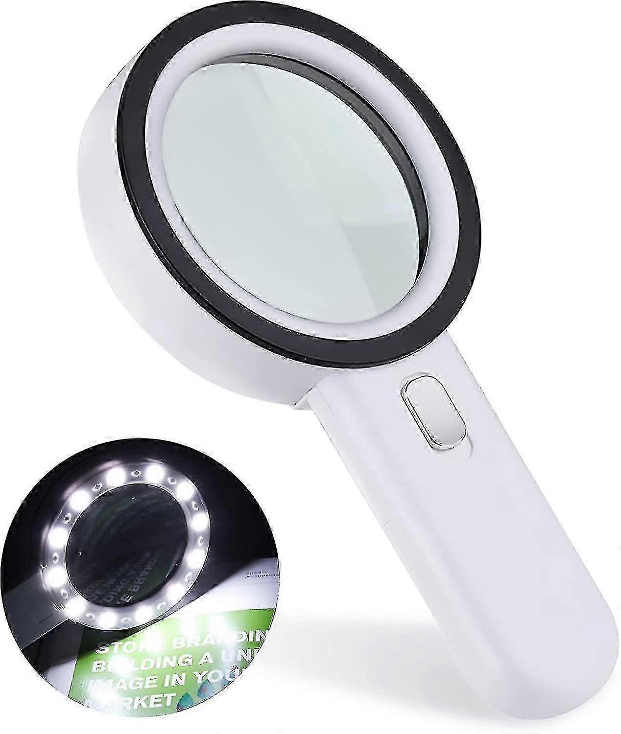 Magnifying Glass 30x, Large Magnifier With Light, Led Illuminated ...