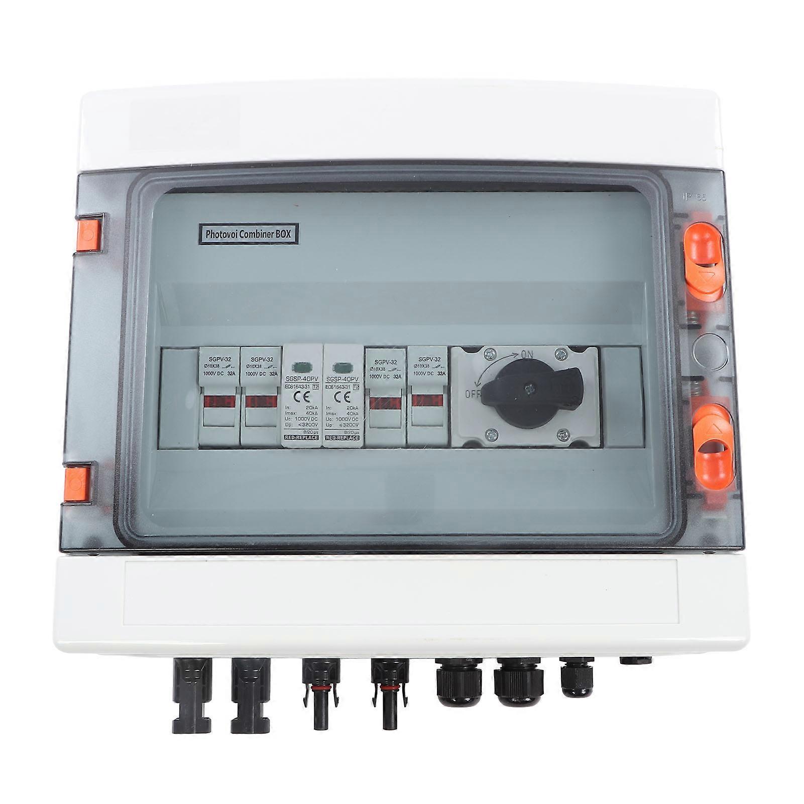 PV Combiner 2 In 1 Out IP65 Waterproof Outdoor Solar Combiner Box 1000V ...