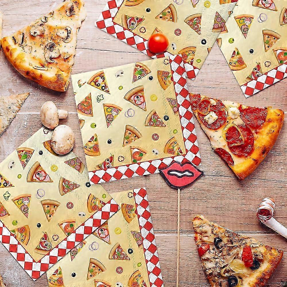 40-Piece Pizza-themed Dessert and Birthday Napkins Celebrating Love for ...