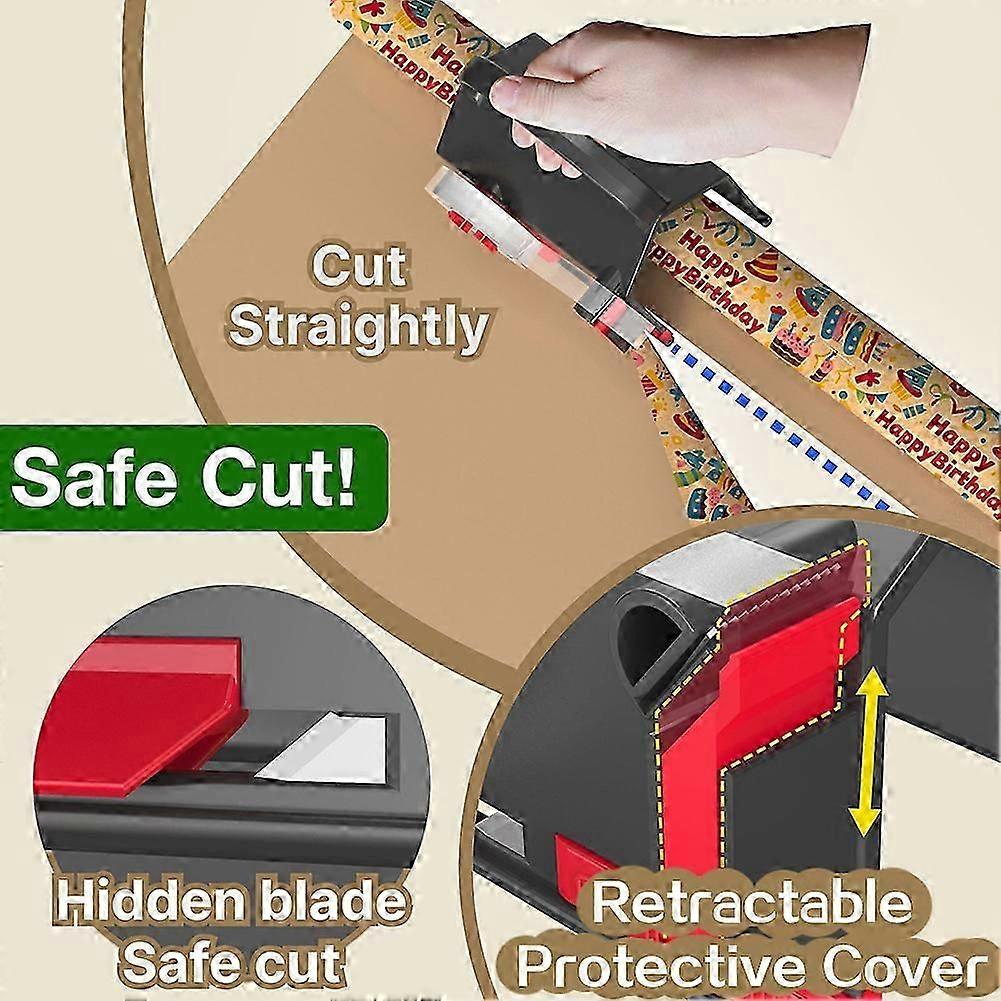 2pcs Wrapping Paper Cutter with Tape Dispenser Easy, Straight Cuts for ...
