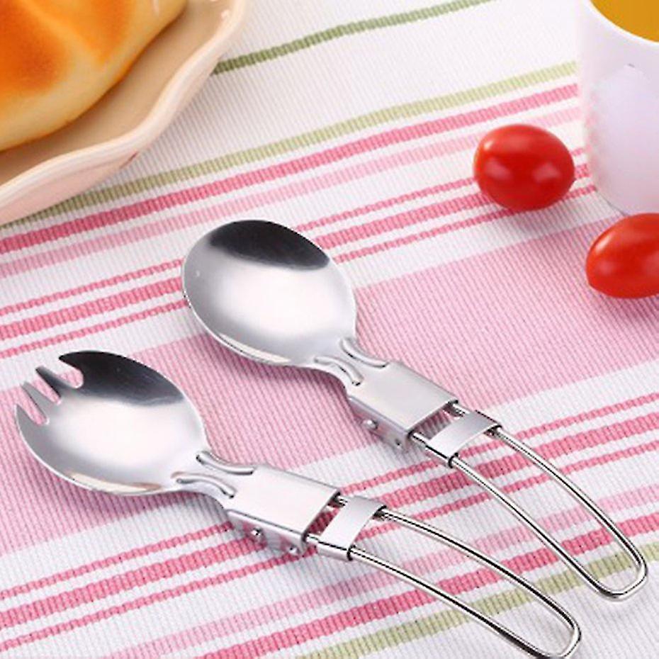 Utomhus Camping Fällbara skedar Spork Bestick Set Camping Redskap Set1 ...