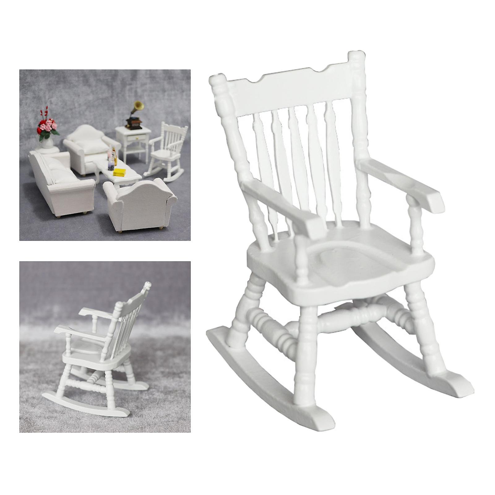 Doll House Wooden Rocking Chairs 1:12 Scale Christmas Dollhouse Model ...