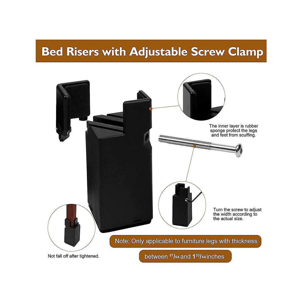 Furniture Risers With Adjustable Screw Clamp,table Risers Chair Risers ...