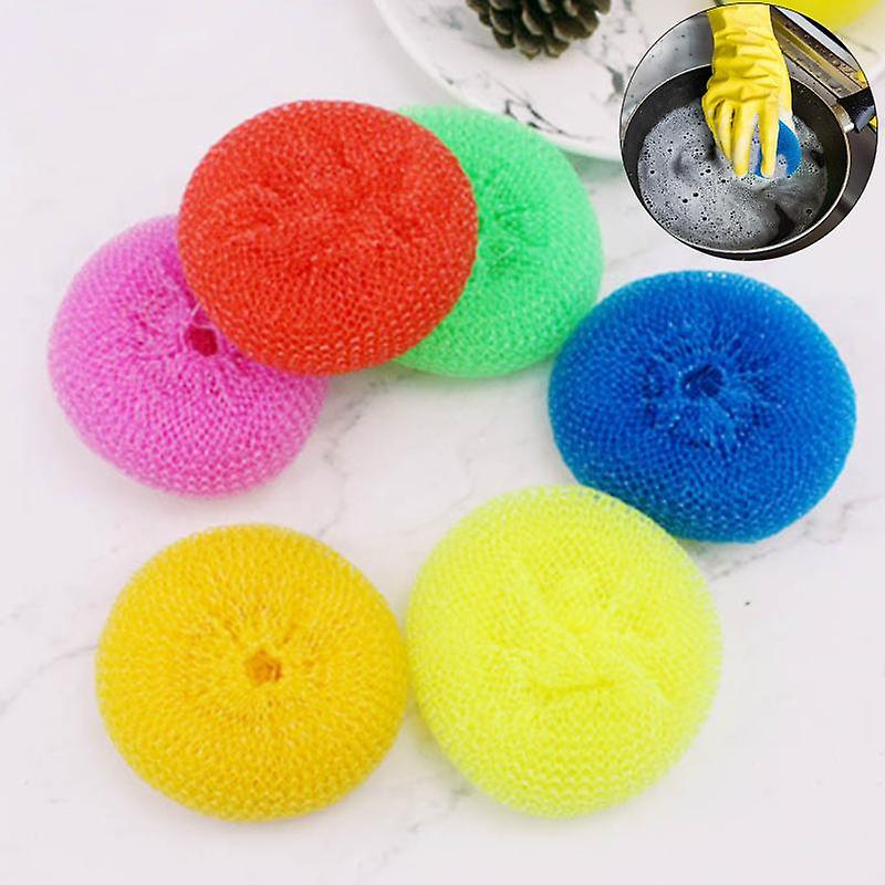 24Pcs Non-Scratch Cleaning Ball Random Color Plastic Clean Up Grease ...