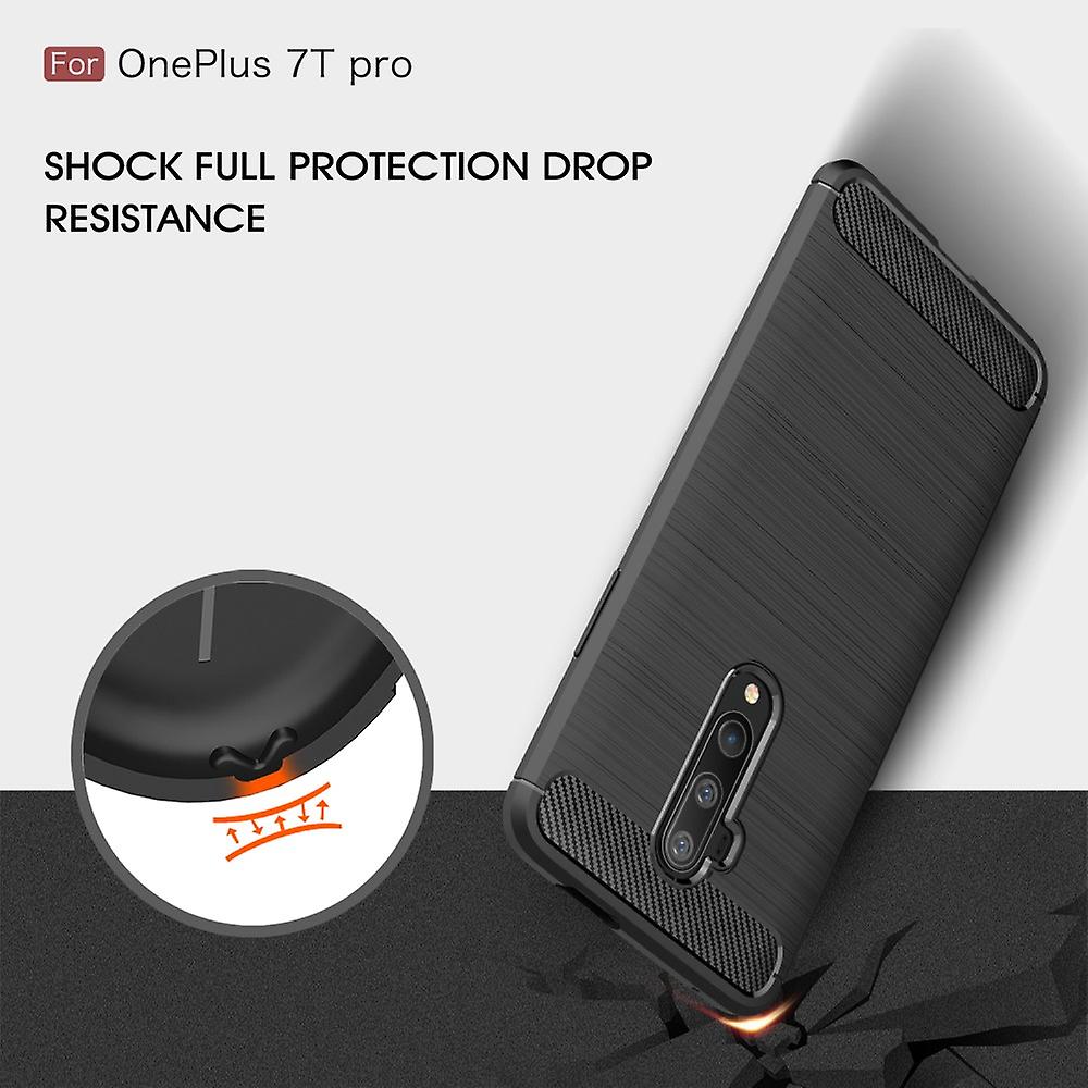 OnePlus 7T Pro TPU Case Carbon Fiber Optics Brushed Protective Sleeve ...