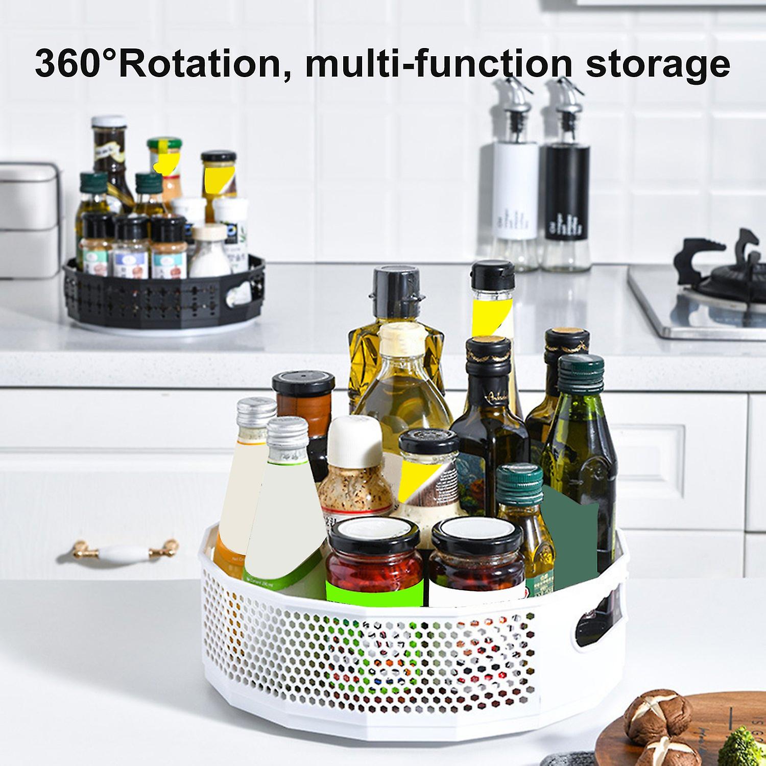 Spice Jars Tray 360 Degree Rotating Non Skid Plastic Multi-Function ...