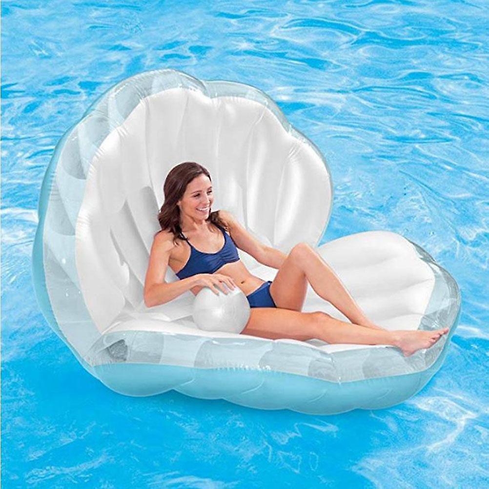 Inflatable Seashell Swimming Tool for Adults Pool Float Giant Clam Shell with Pearl Floating Bed ...