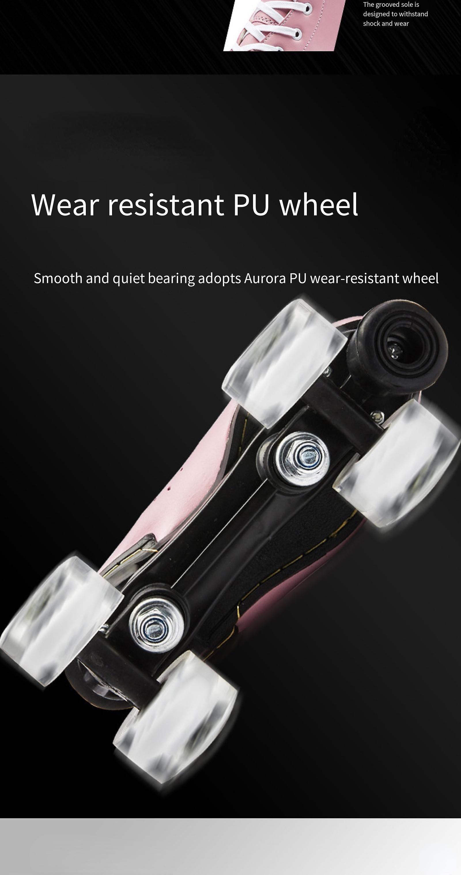 Adult roller skates double row of four-wheel skates dark green ...