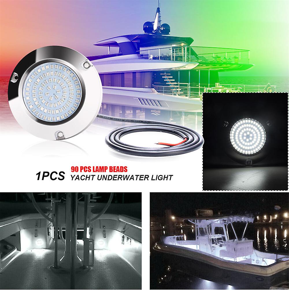 45W Stainless Steel 90 LED Underwater Pontoon Marine/Boat Transom Light ...