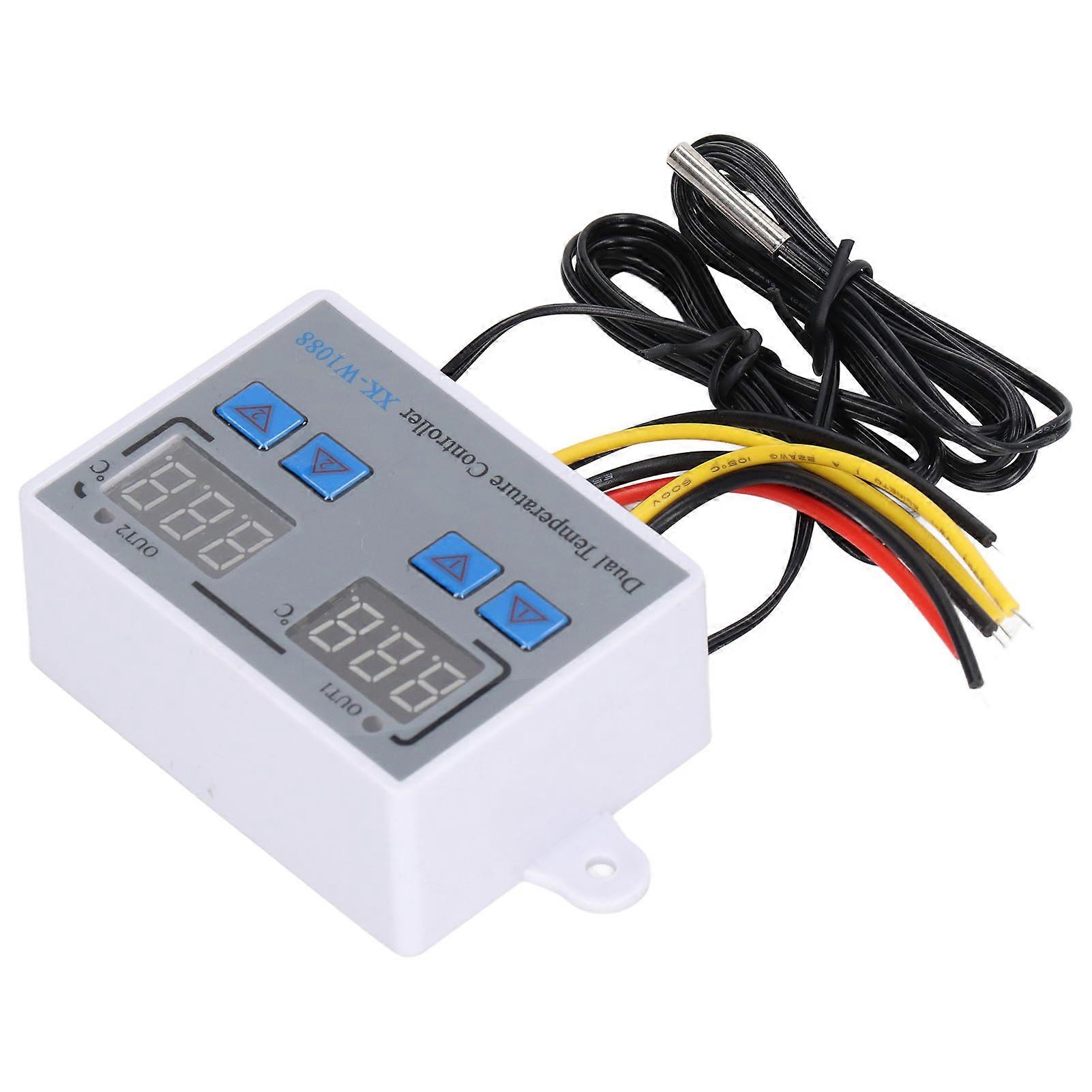 Dual Display Temperature Humidity Controller Heating Cooling Thermostat ...