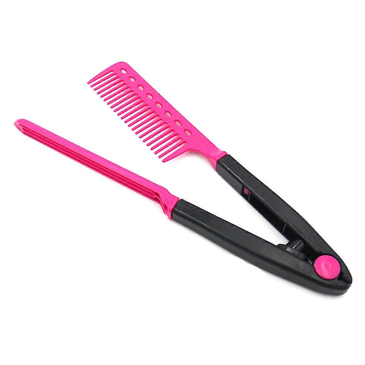 Hair Styling Comb V Shape Comb Spring Grip Straightening Comb Hair Comb ...