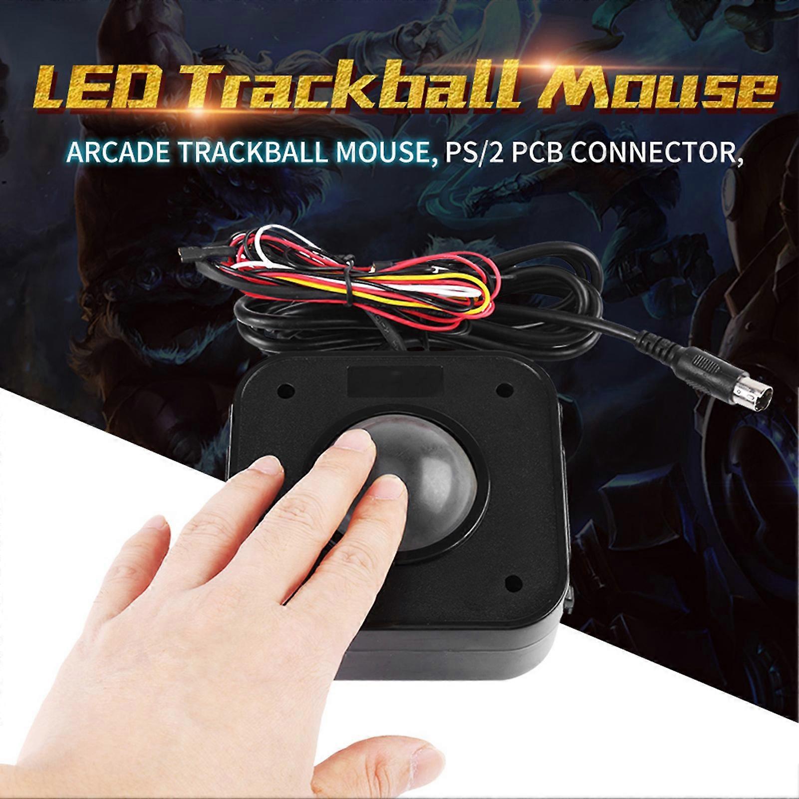 Illuminated 4.5cm Round LED Trackball Mouse PS/2 PCB Connector For ...
