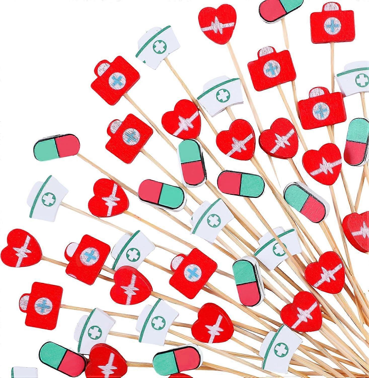 100 Nurse Cupcake Toppers Nursing Themed Cocktail Picks Medical School ...