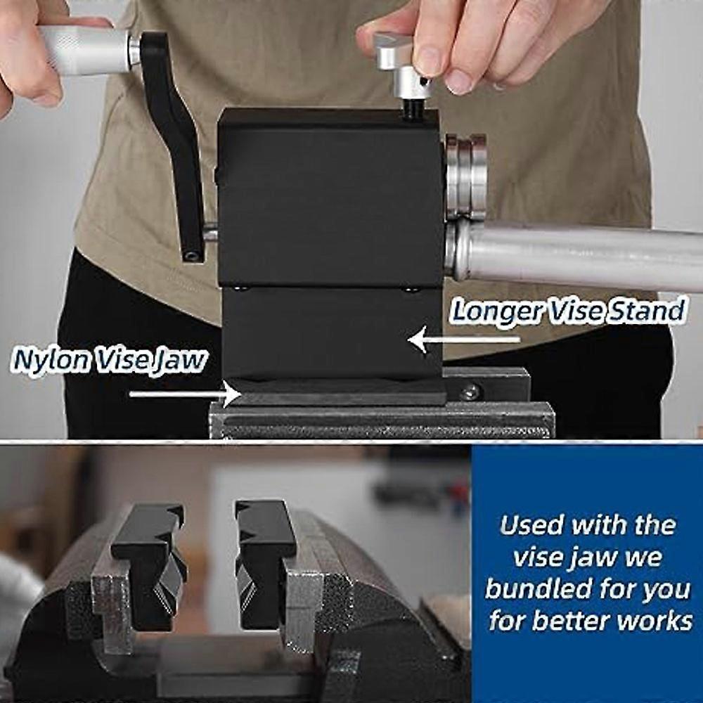 1 Set Manual Bead Roller Tube Pipe Tubing Beader &Vise Jaw Inserts Tool ...