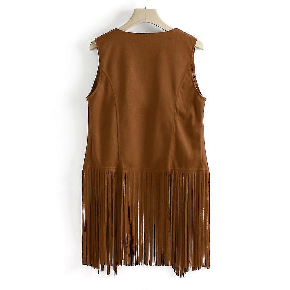 1920s Womens Cowboy Cowgirl Tassel Waistcoat Sleeveless Vest Hippie ...