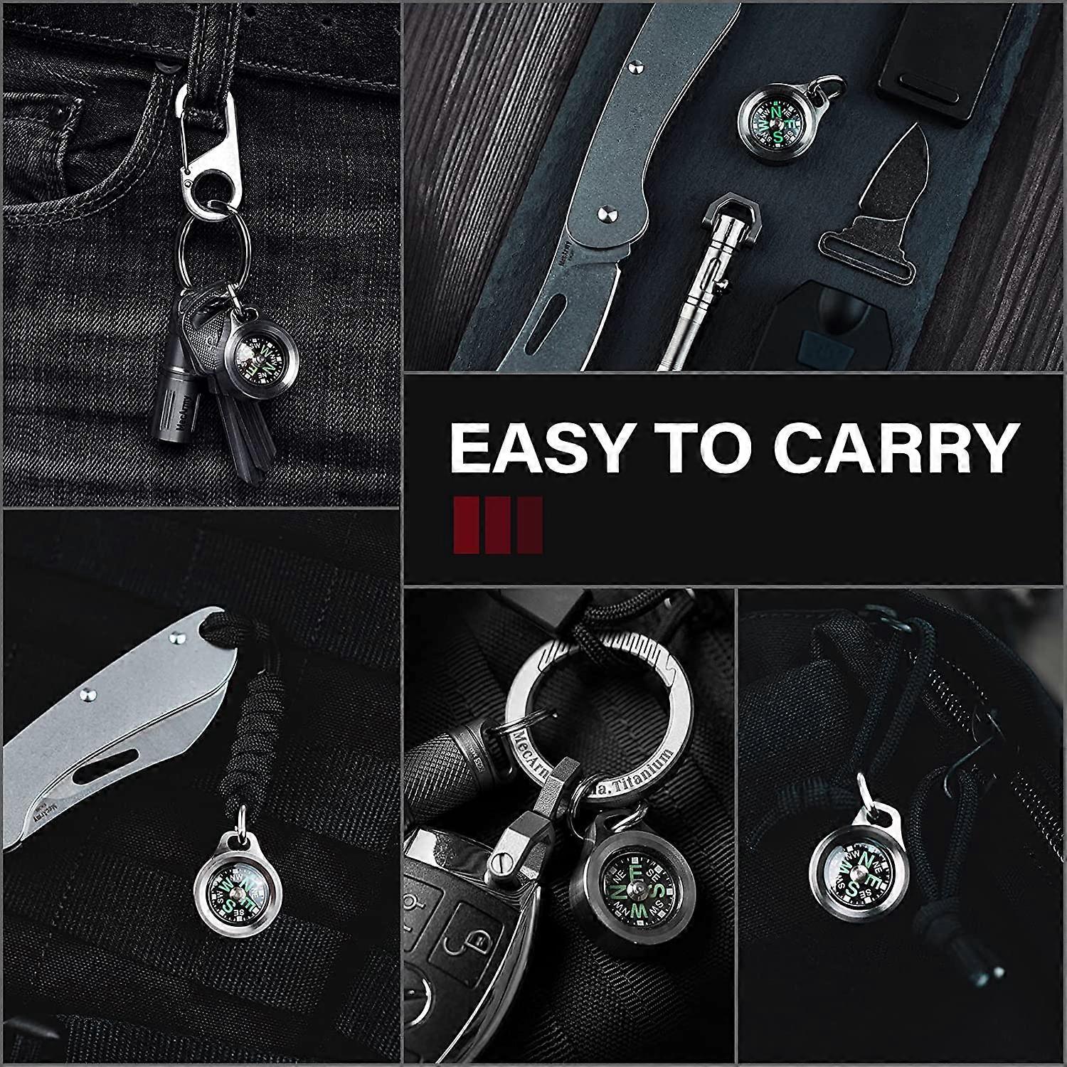 Titanium/Brass Mini Compass, Teardrop Shaped Outdoor Compass ...