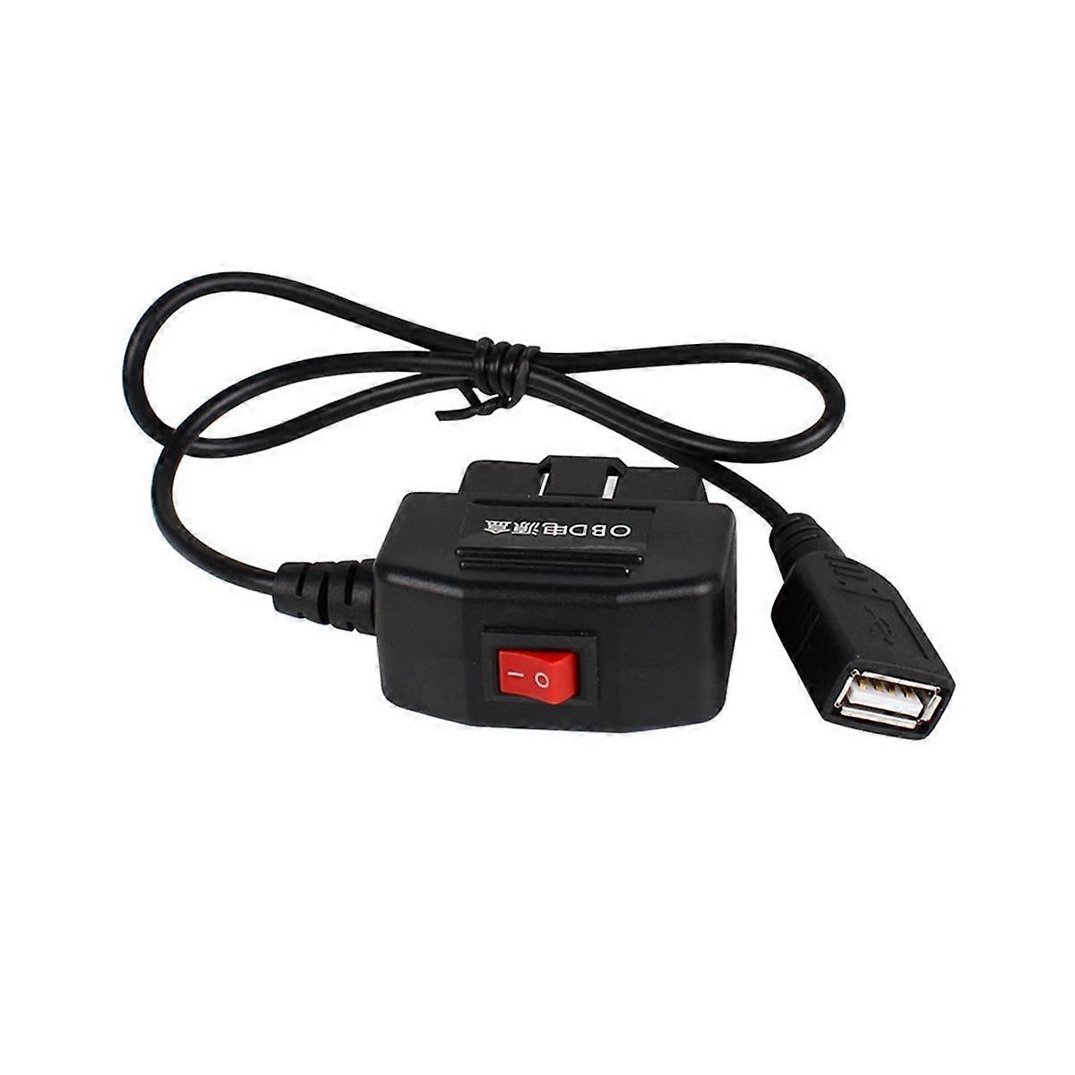 24Hours 5V 3A USB Car Charge Cable OBD Hardwire Kit with Switch 0 ...