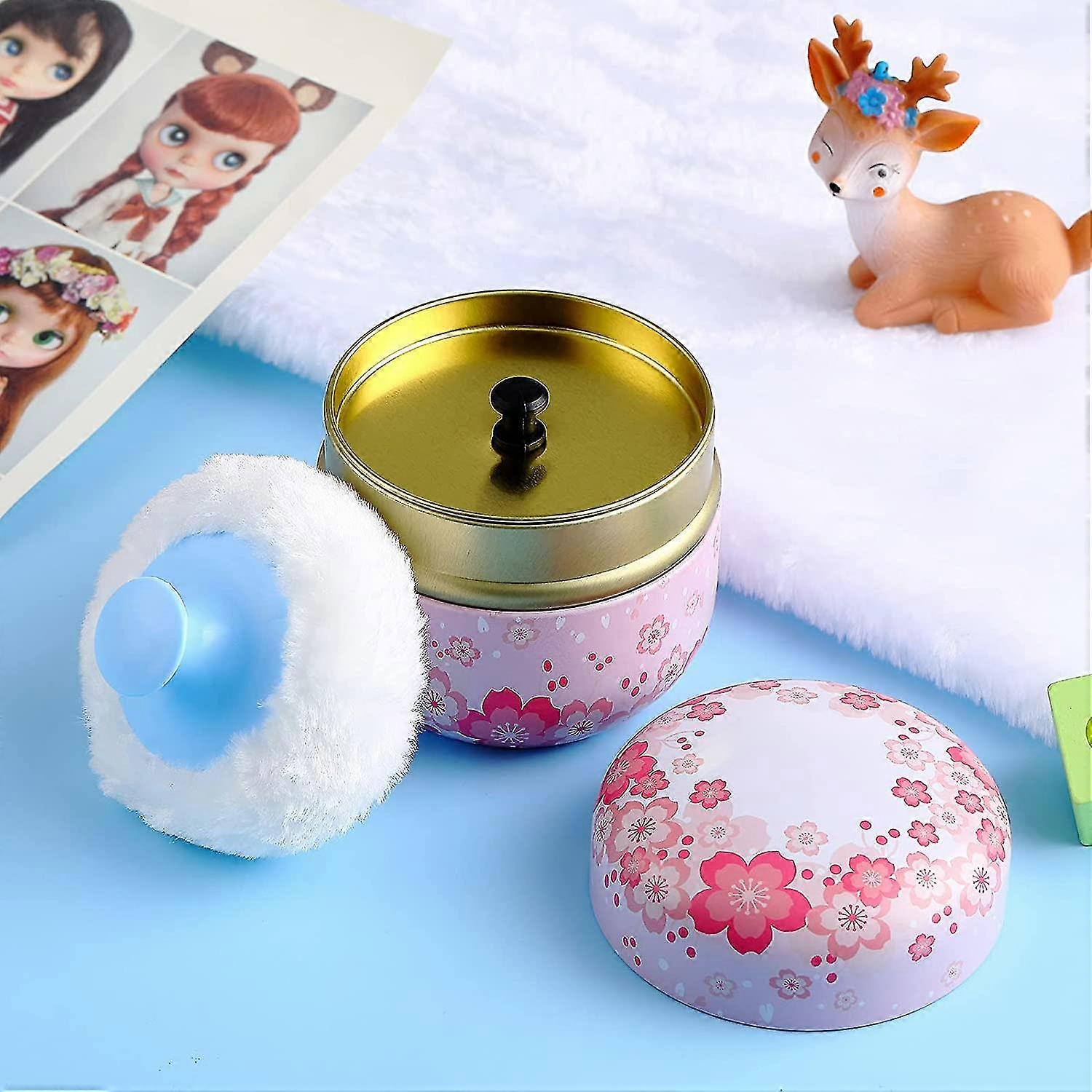 Body Powder Case With Powder Puff Powder Container Tea Canister For ...