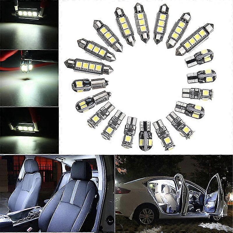 20pcs Car Led Bulbs Interior Kit Dome Trunk Door Plate Light Super ...